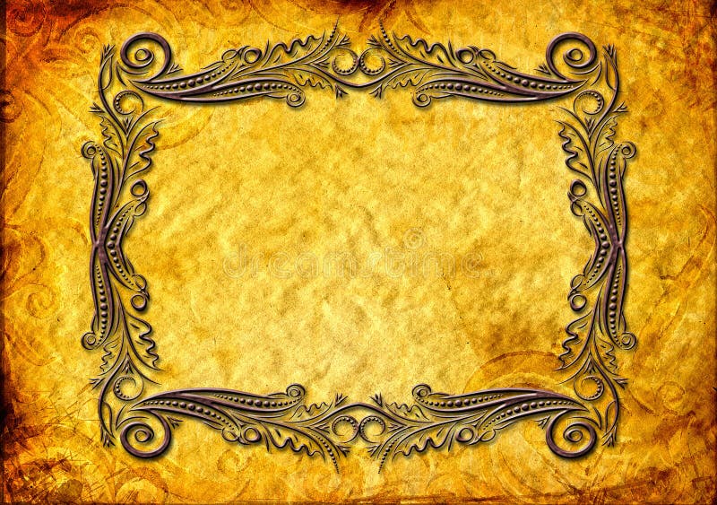 Vintage Frame on Old Textured Paper Stock Illustration - Illustration ...