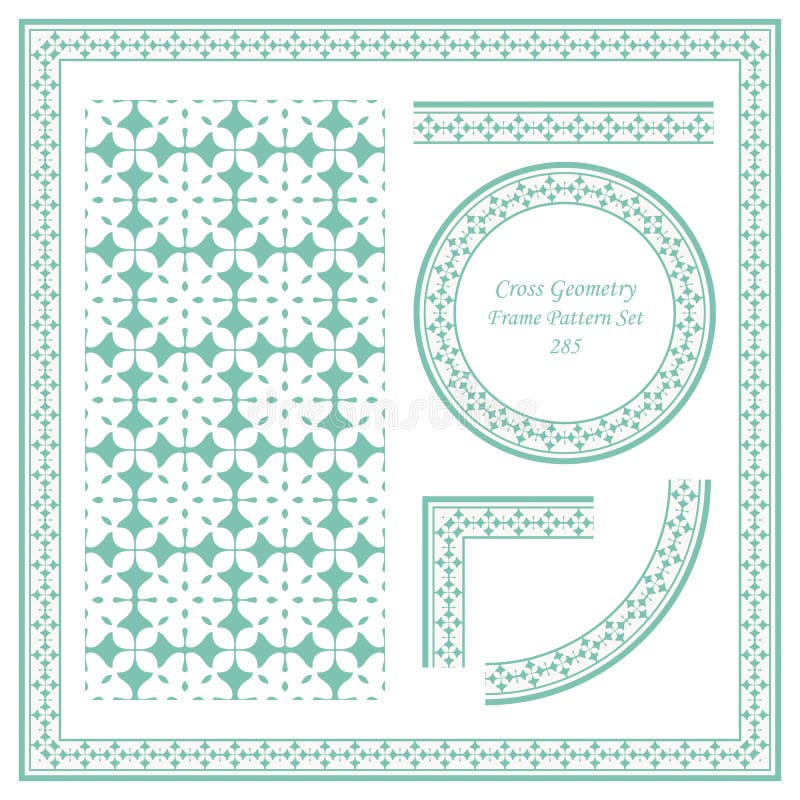 Vintage Frame Pattern Set 285 Cross Geometry Stock Vector ...
