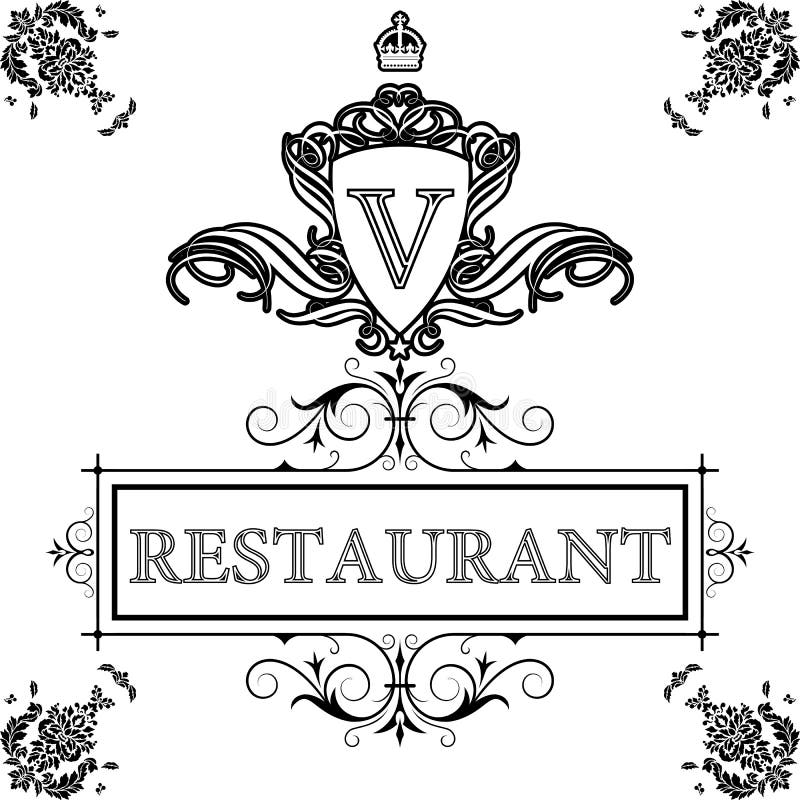 Vintage frame with pattern stock vector. Illustration of restaurant ...
