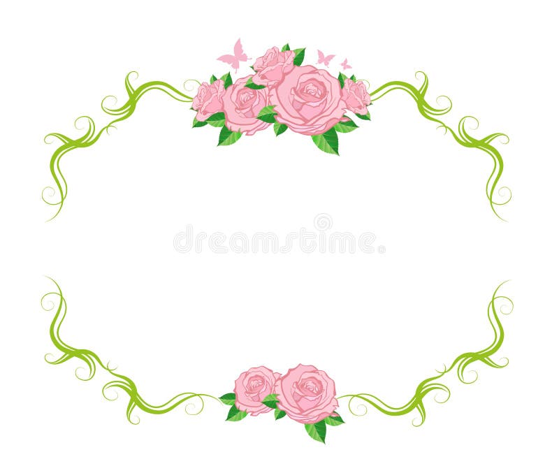 Pink Roses Invitation Vintage Style Frame Stock Illustrations – 3,954 ...
