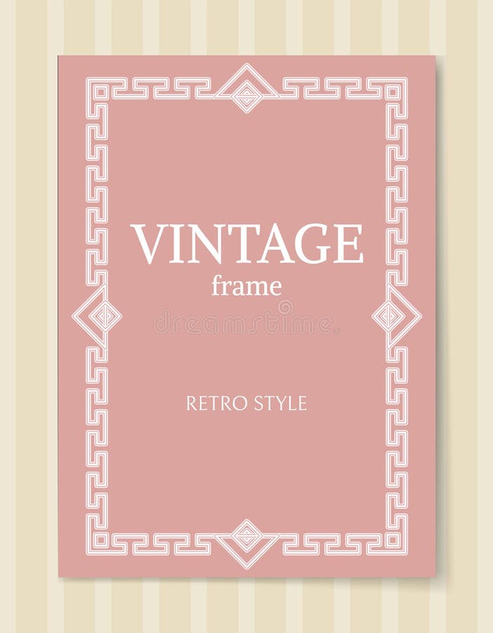 Vintage Frame Retro Style Decor Border Triangles Stock Vector ...