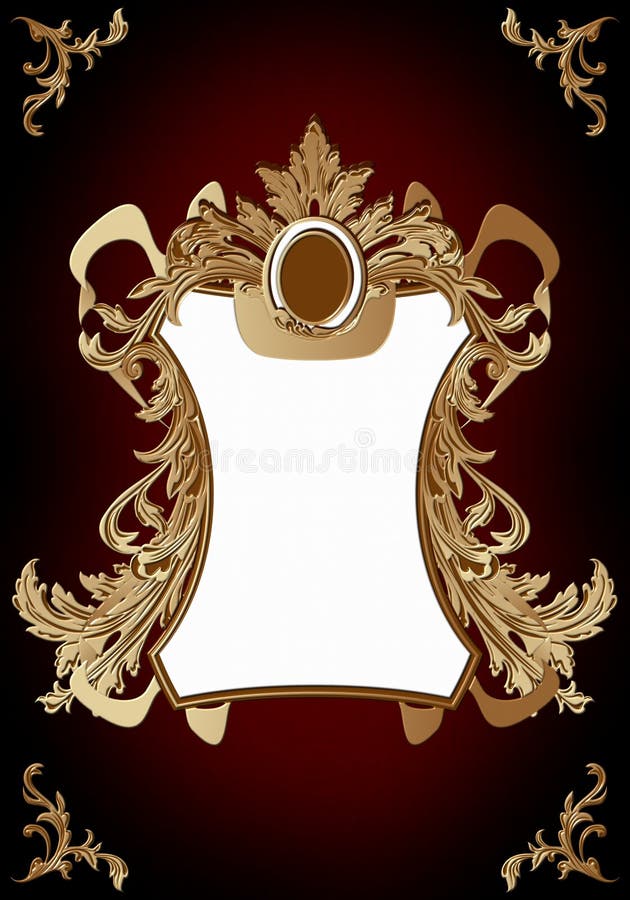 Vintage Frame in Rococo Style Stock Illustration - Illustration of line ...