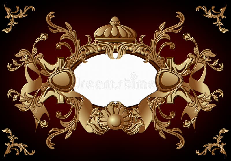 Vintage Frame in Rococo Style Stock Illustration - Illustration of ...