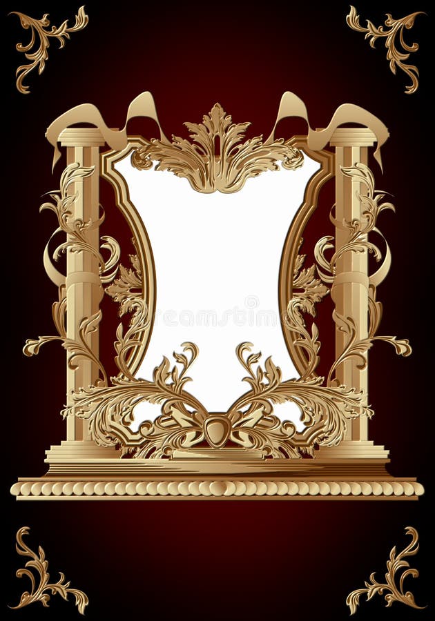 Vintage Frame in Rococo Style Stock Illustration - Illustration of ...