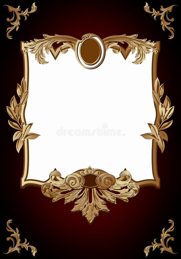 Vintage Frame in Rococo Style Stock Illustration - Illustration of ...