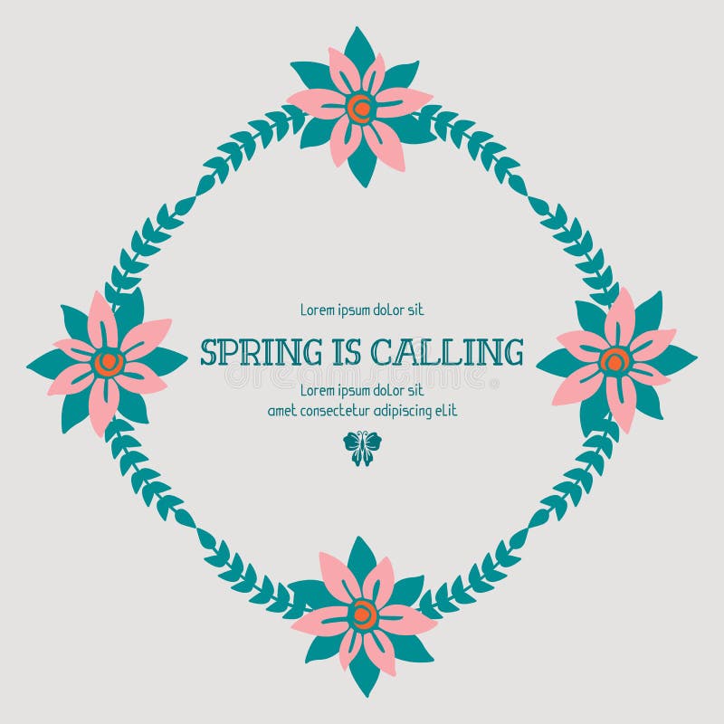 Vintage Frame with Seamless Leaf and Flower. for Spring Calling ...