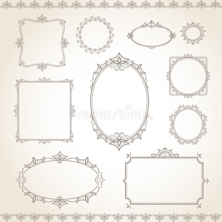 Vintage frame set stock vector. Illustration of decorative - 38713145