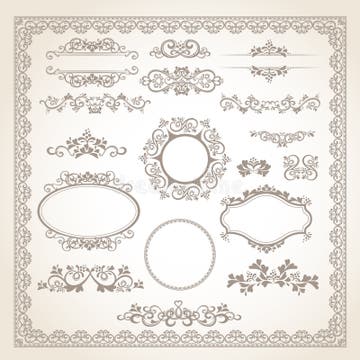 Vintage frame set stock vector. Illustration of design - 38713263