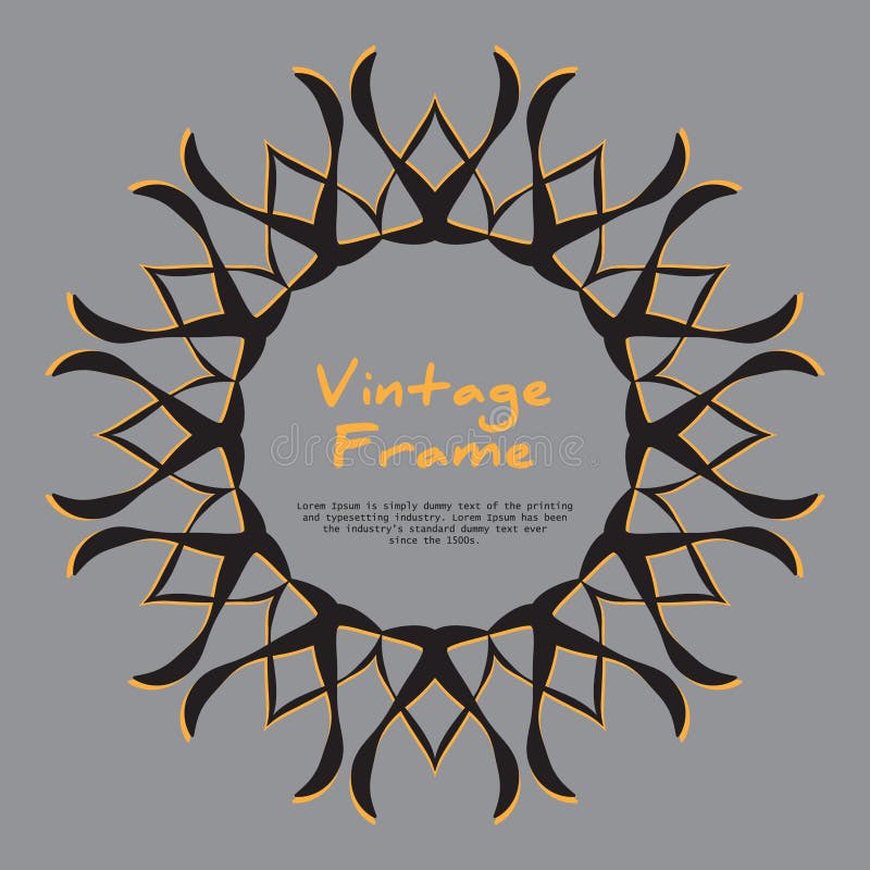 Vintage Frame Stylized Sun. Beautiful Artwork Vector Design Yellow Sun ...