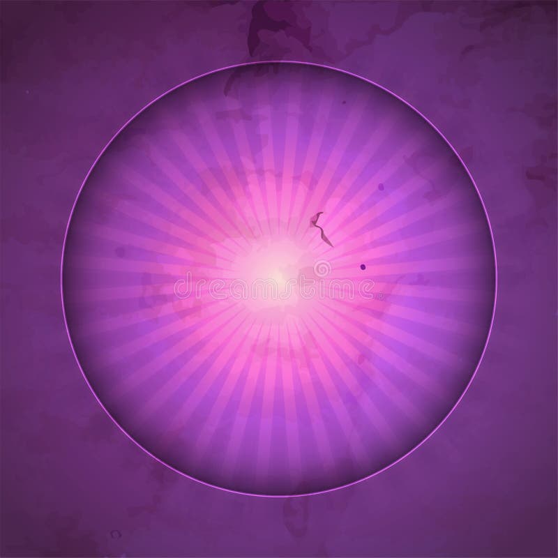 Vintage Frame Template with Sun Rays on Old Paper with Stains Texture ...