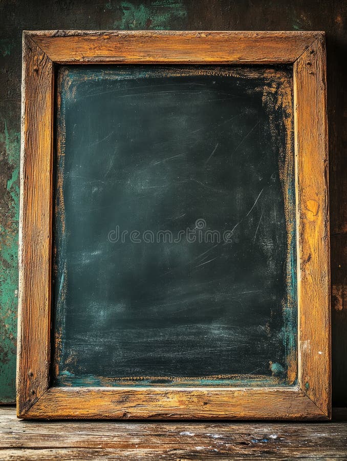 Vintage Framed Chalkboard in Rustic Setting Stock Photo - Image of ...