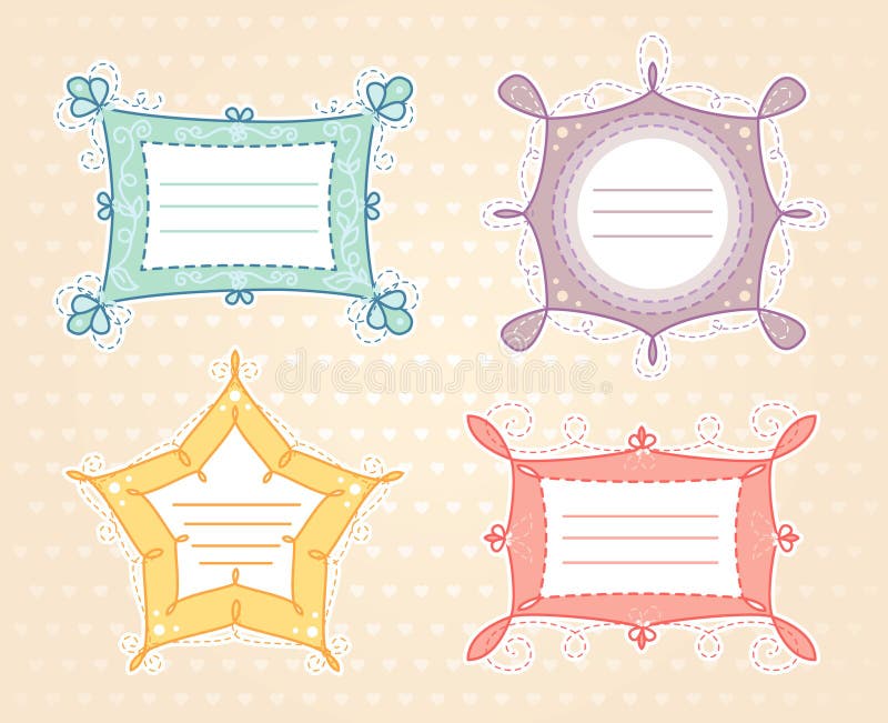 Cute frames stock vector. Illustration of heart, ribbon - 17691958