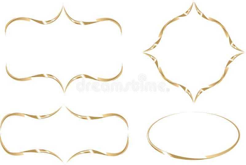 Golden Color Abstract Vintage Pattern Frames Collection Stock ...
