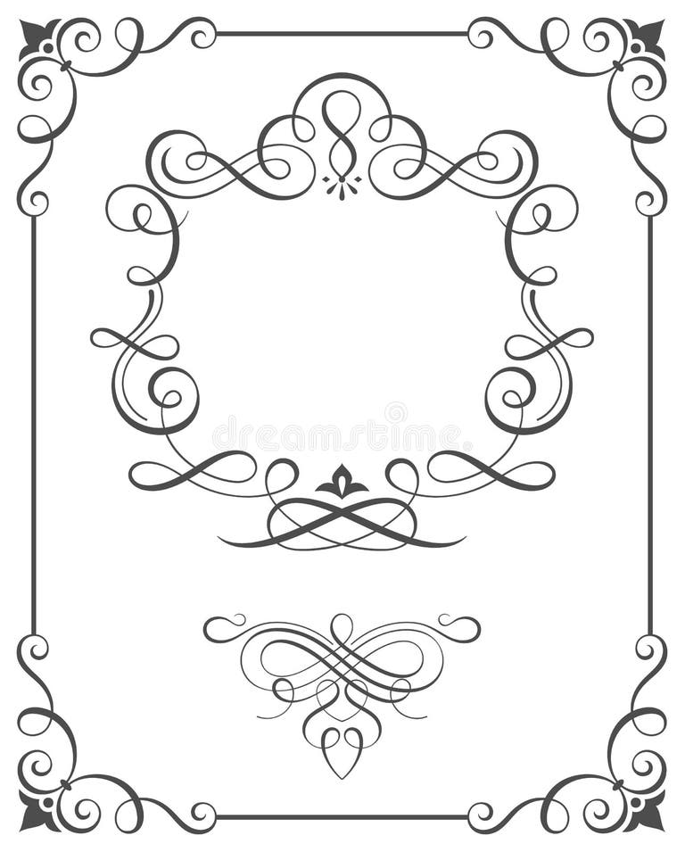 Calligraphy Fancy Scroll Illustration Stock Illustrations – 927 ...