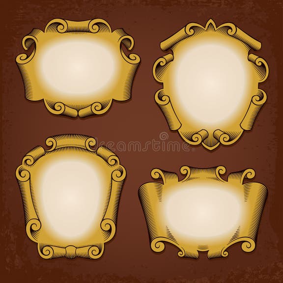 Set Heraldic Scrolls Stock Illustrations – 1,441 Set Heraldic Scrolls ...