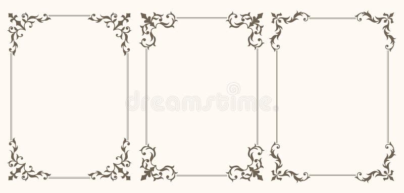 Vintage frames with curls stock vector. Illustration of decoration ...