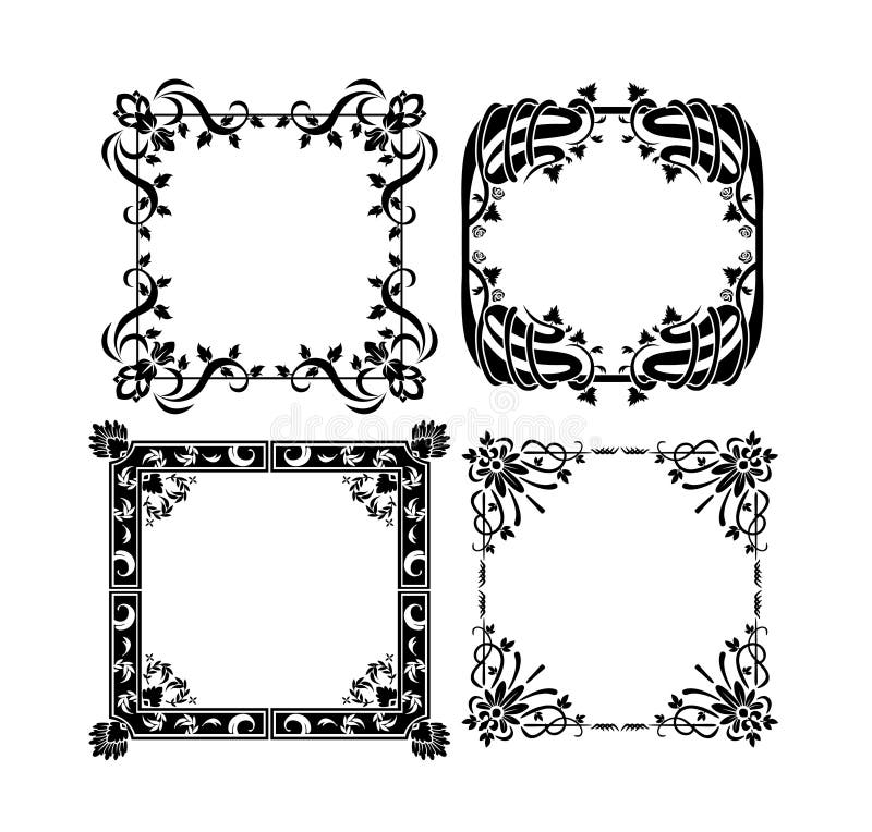 Round, Oval, Rectangular Vintage Victorian, Baroque Vector Frames Stock ...
