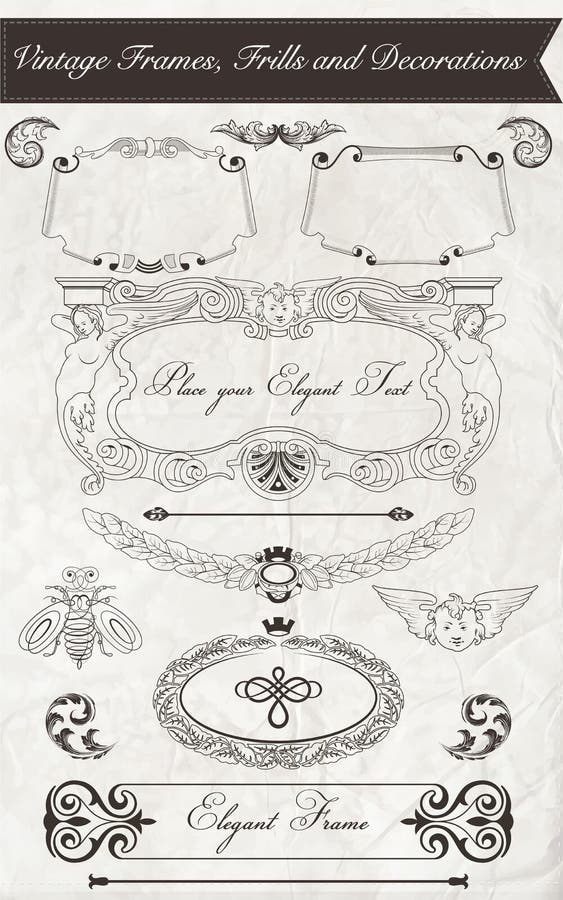 Vintage Frames, Frills and Decorations Stock Illustration ...