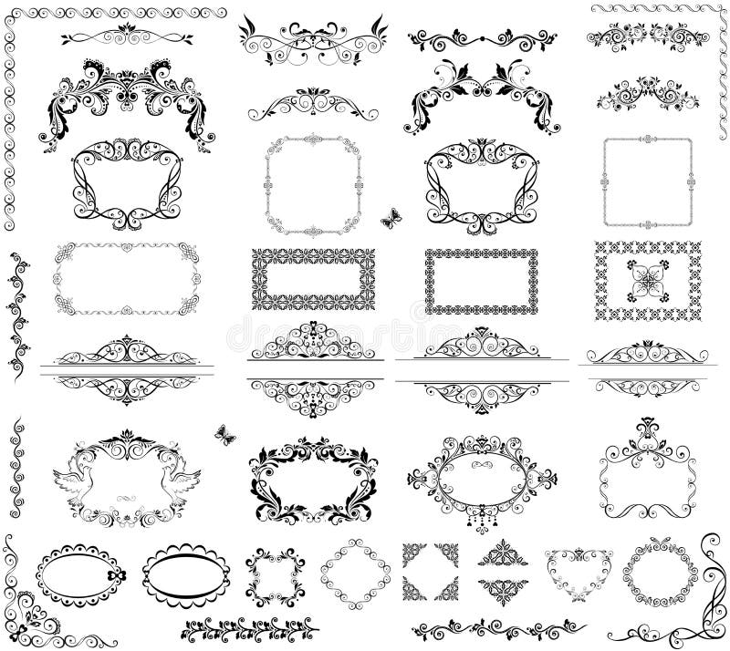 Vintage frames and headers stock vector. Illustration of black - 53662917