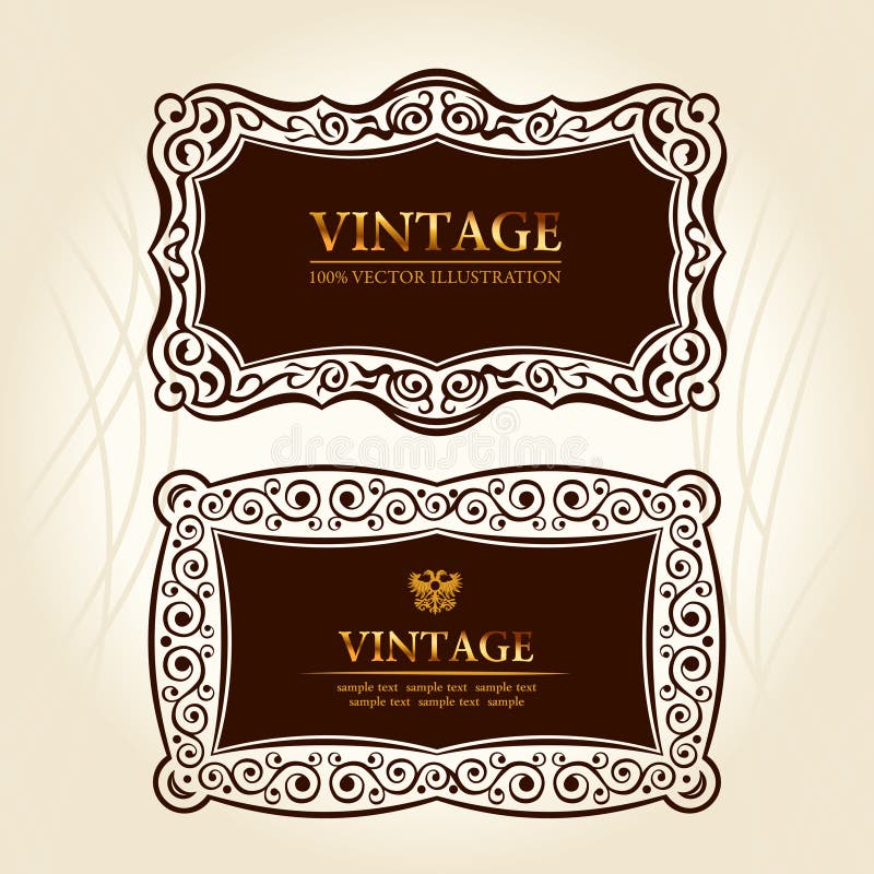 Vintage Frames Labels. Decor Stock Vector - Illustration of ornate ...