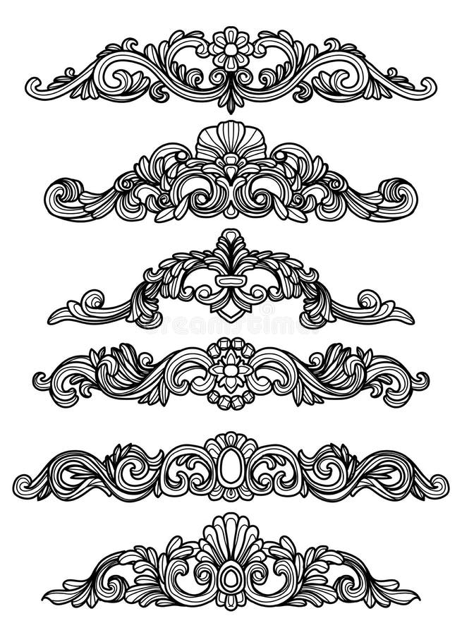 Vintage Frames and Scroll Elements Stock Illustration - Illustration of ...