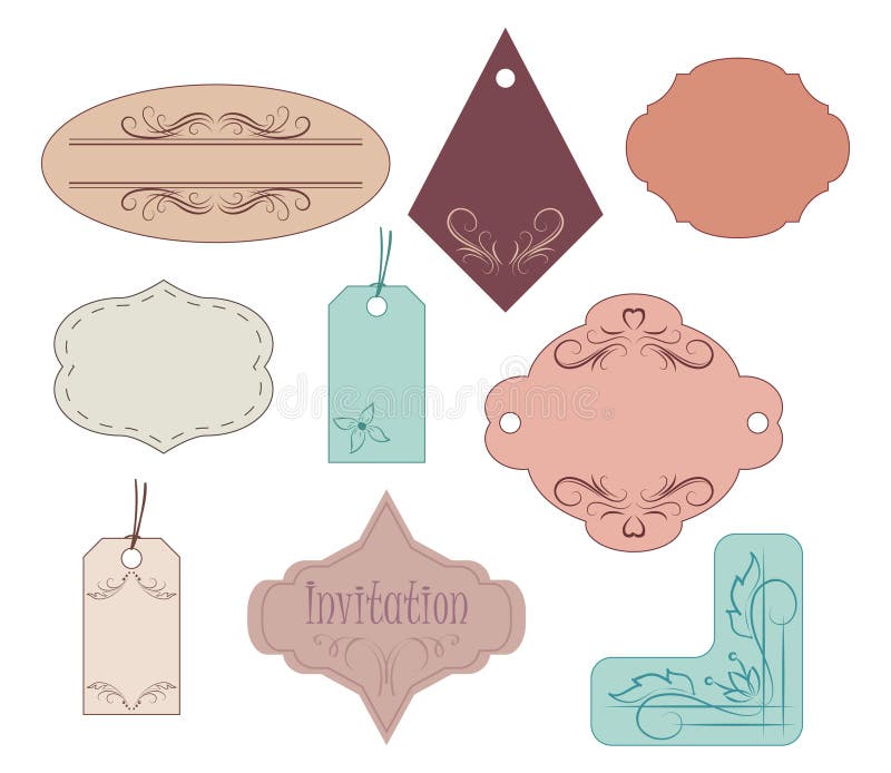 Vintage frames and tags stock vector. Illustration of decorative - 17387136