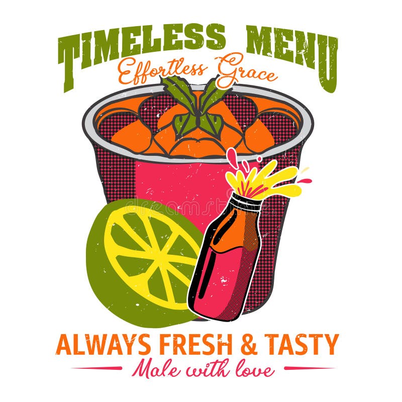 Vintage Fresh Juice Menu Typography Design Stock Vector - Illustration ...