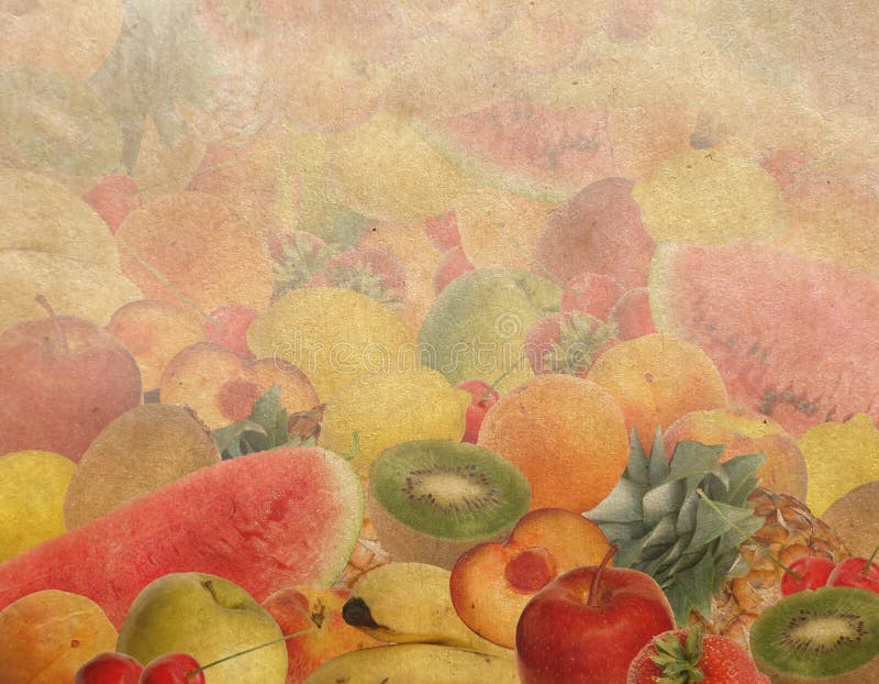 Vintage fruit 2 stock image. Image of banana, pineapple - 3761251