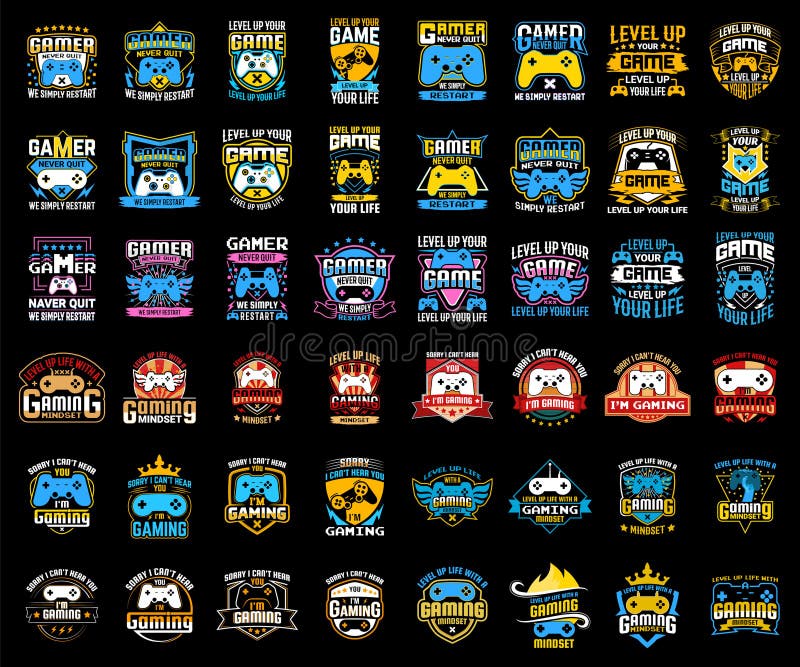 Vintage Gaming T Shirt Design Mega Bundle Template Stock Vector ...