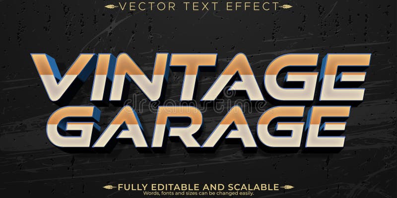 Vintage Garage Text Effect, Editable 70s and 80s Text Style Stock ...