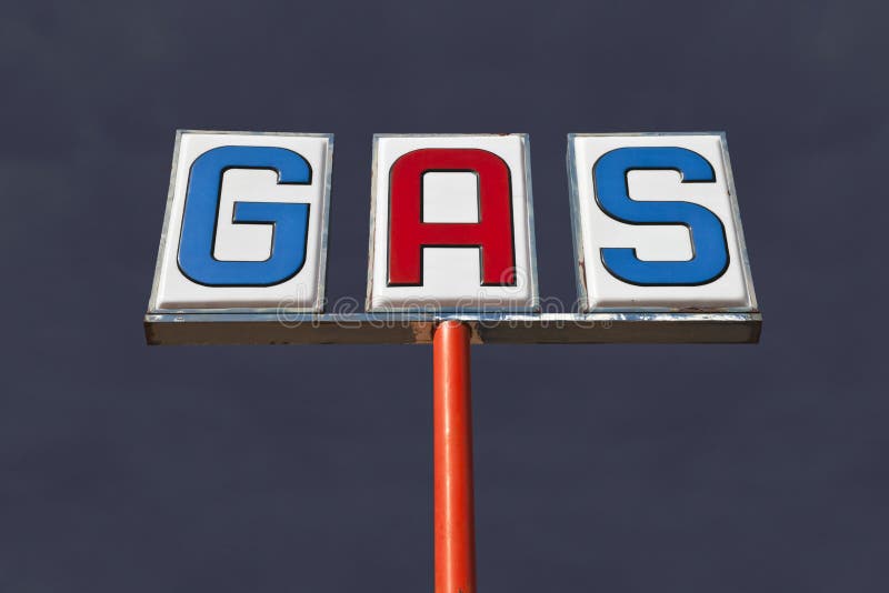 Old Gasoline Sign with Arrow Stock Photo - Image of chevron, automobile ...