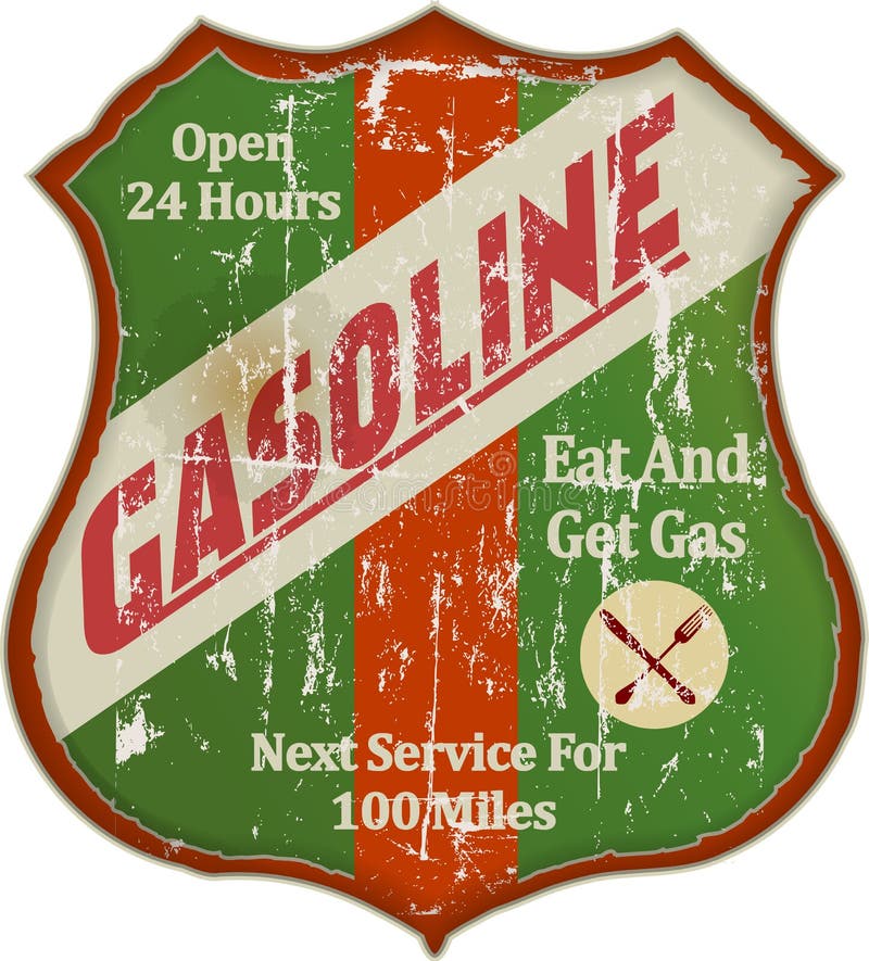 Vintage gas station sign stock vector. Illustration of retro - 25866777