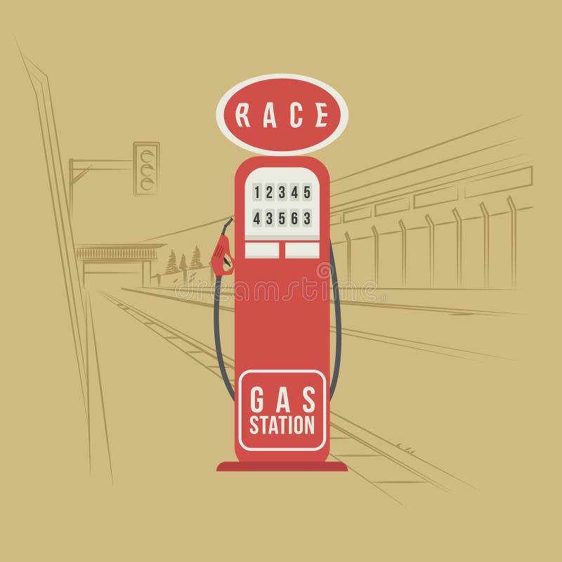 Vintage Gas Station Pump. Vector Illustration Decorative Design Stock ...