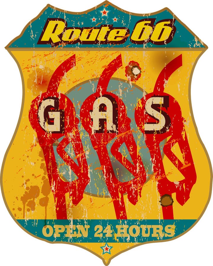 Vintage gas station sign stock vector. Illustration of retro - 25866777