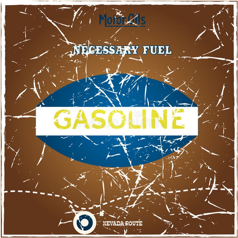Vintage gasoline poster stock vector. Illustration of geometric - 33727411