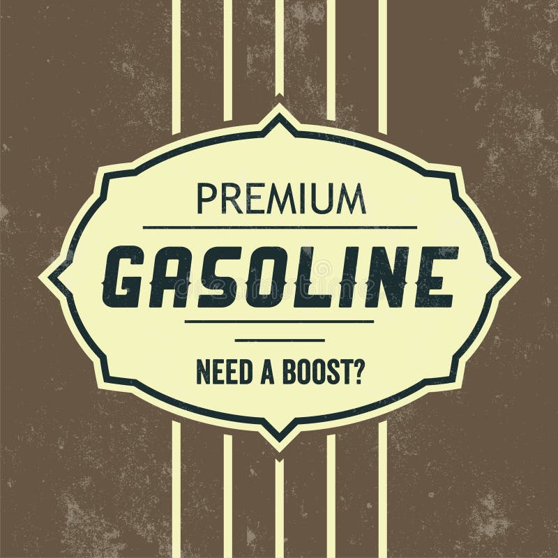 Vintage Gasoline Sign - Retro Template Stock Vector - Illustration of ...