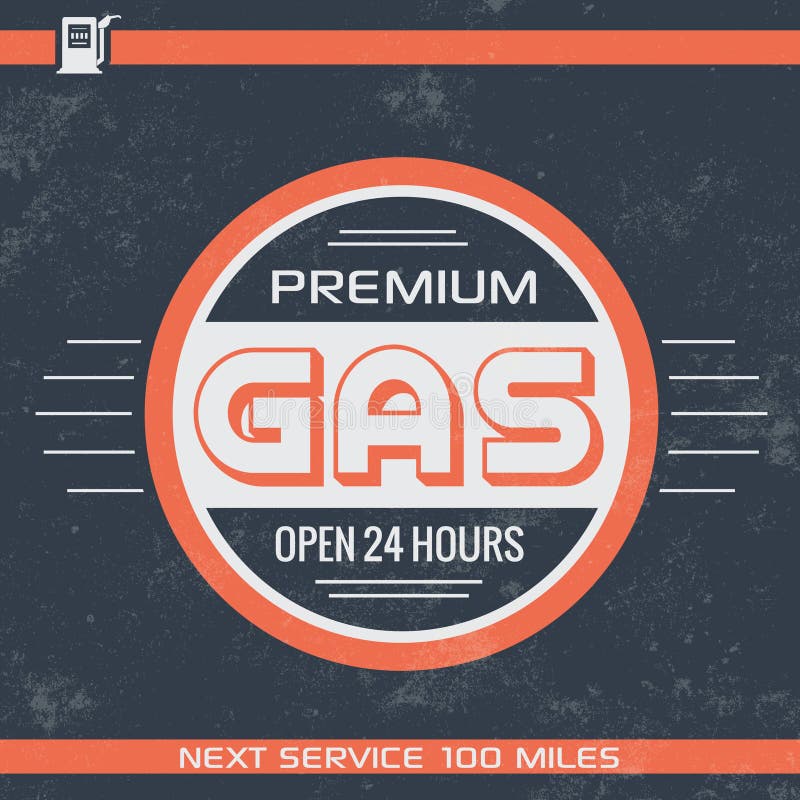 Vintage Gasoline Sign - Retro Template Stock Vector - Illustration of ...