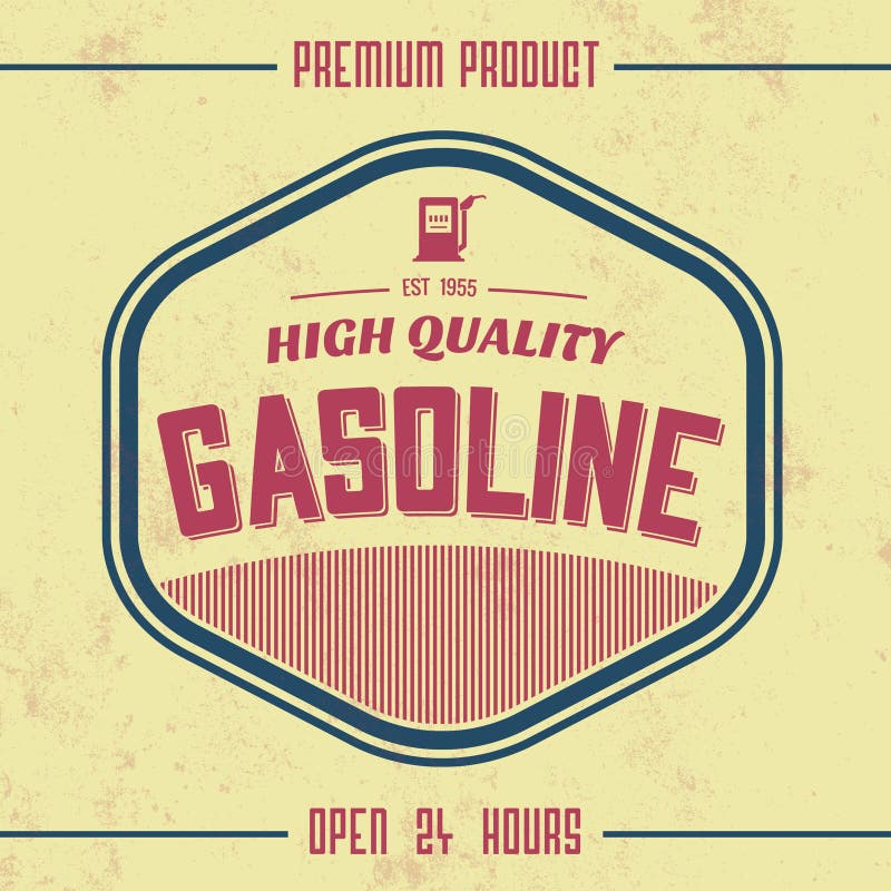 Vintage Gasoline Sign - Retro Template Stock Vector - Illustration of ...