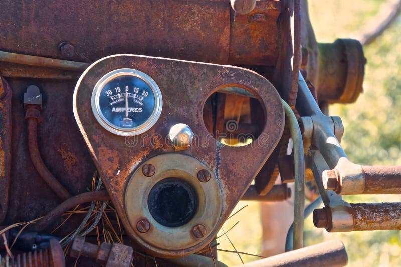 Vintage Gauge in Forgotten Machine Stock Image - Image of silent ...