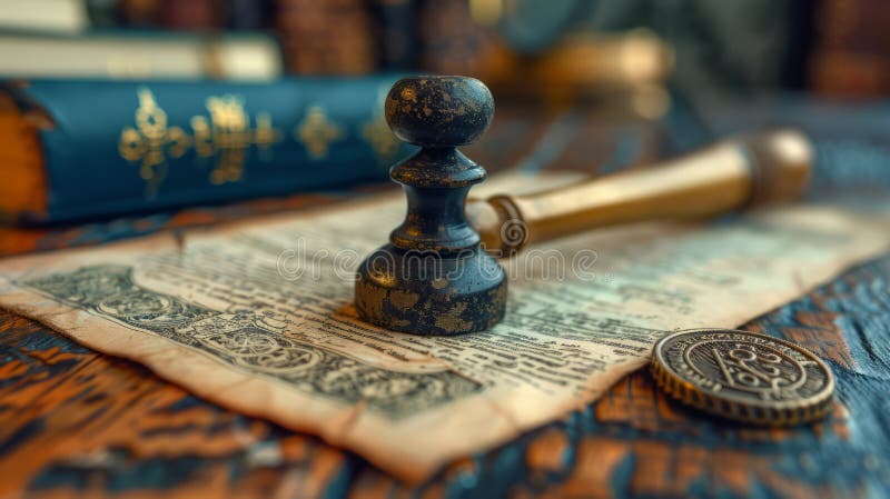 A Vintage Gavel Rests on an Ancient Document, Symbolizing Justice and ...