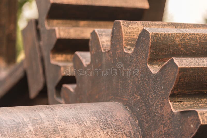 Vintage Gear Wheel in Colonial Factory Stock Photo - Image of equipment ...