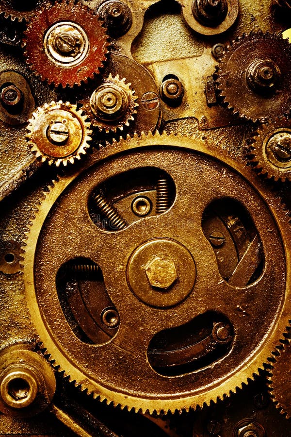 Vintage gears mechanism stock image. Image of detailed - 5363547