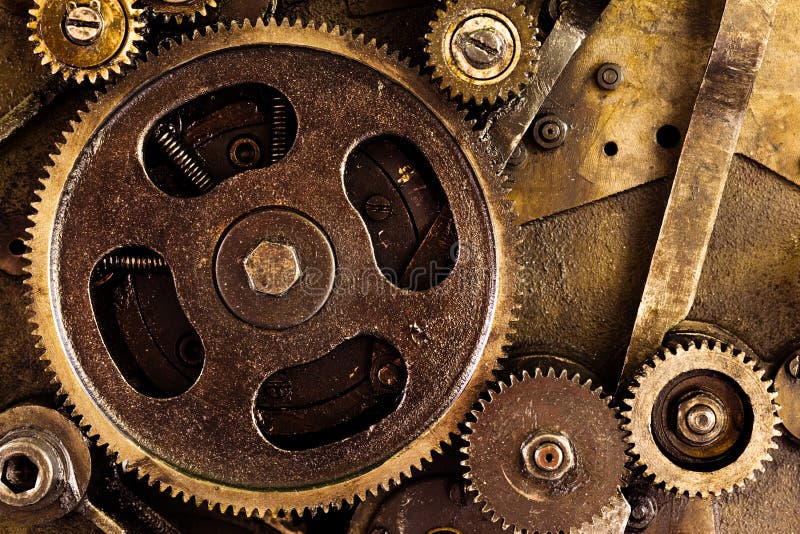 Vintage gears mechanism stock image. Image of detailed - 5363547