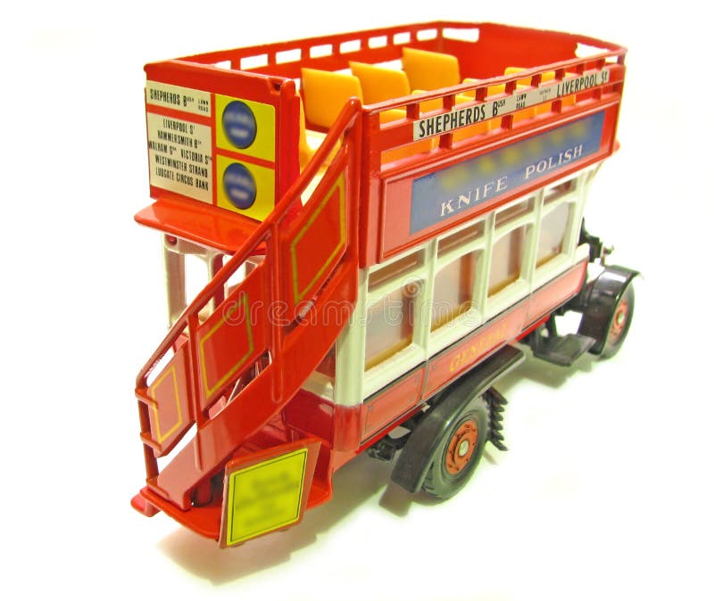 Vintage General Open Top Red Bus Stock Image - Image of convertible ...