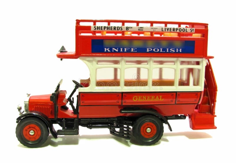 Vintage General Open Top Red Bus Stock Image - Image of open, sight ...