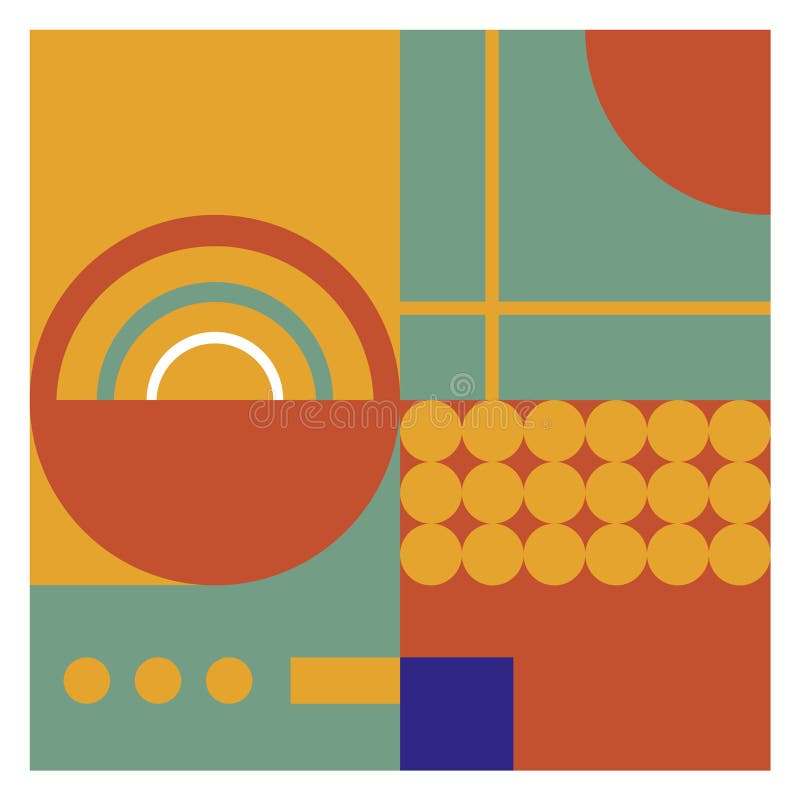 Vintage Geometric Art Poster. Modern Square Banner Stock Vector ...