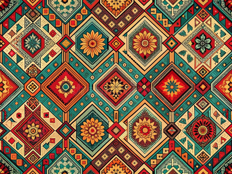 Vintage Geometric Pattern Background a Timeless Panoramic Design for ...