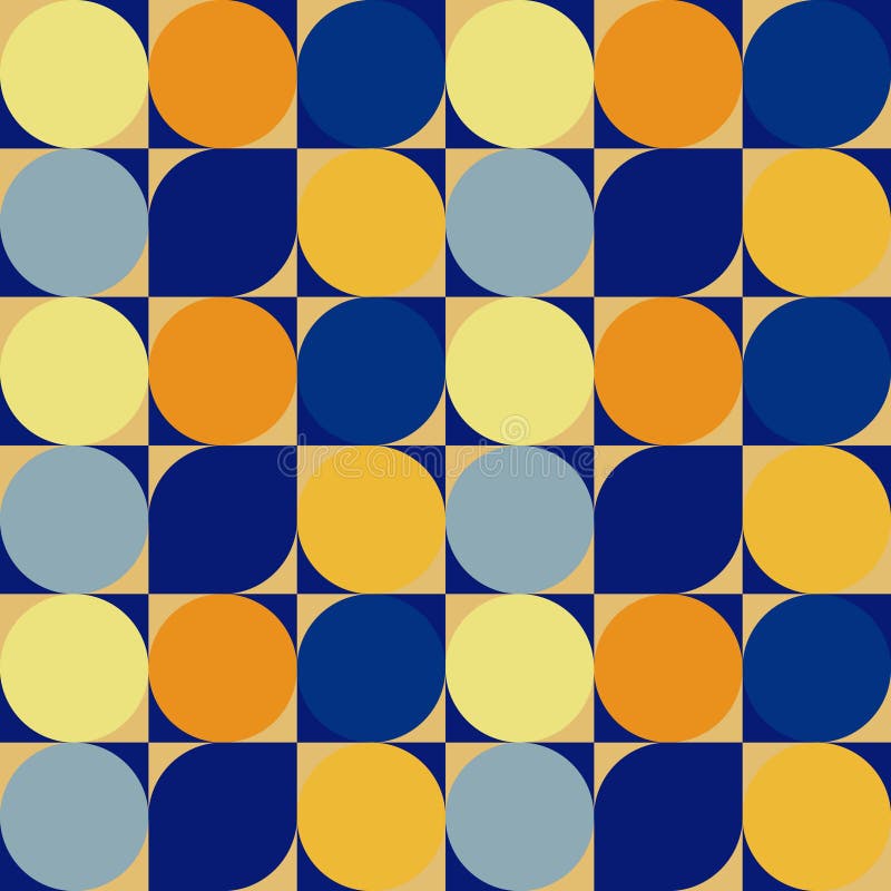 Vintage Geometric Pattern with Circles in the Style of the 70s and 60s ...
