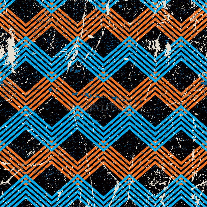 Vintage Geometric Pattern with Dirt Texture, Vector Old Style Ba Stock ...