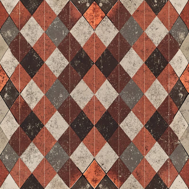 Vintage Geometric Pattern with Rustic Brown and Orange Tones Stock ...